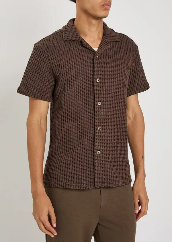 RAITH Marcos Waffle-knit Cotton-blend Shirt
