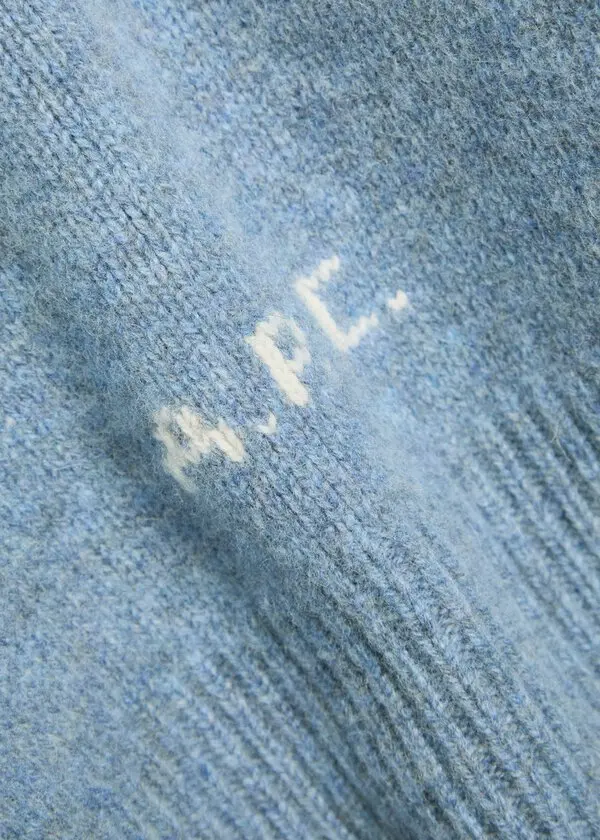 A.p.c. Logo-intarsia Mélange-knit Jumper