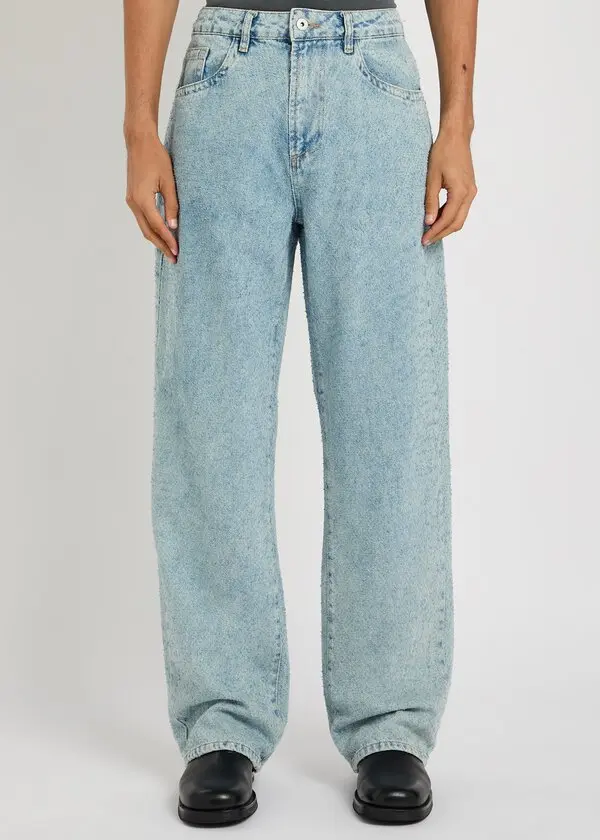 MKI MIYUKI ZOKU Twisted Weave Textured Wide-leg Jeans