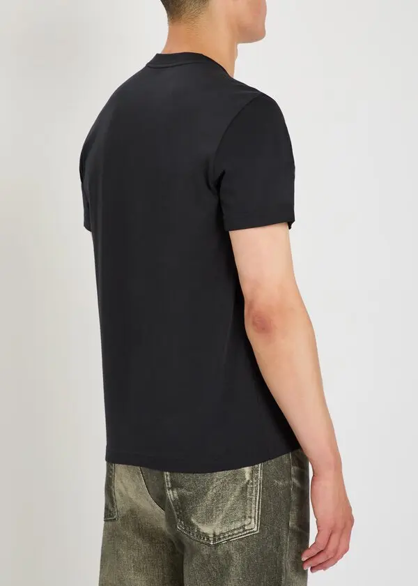 Moncler Logo-print And Appliquéd Cotton T-shirt - Navy