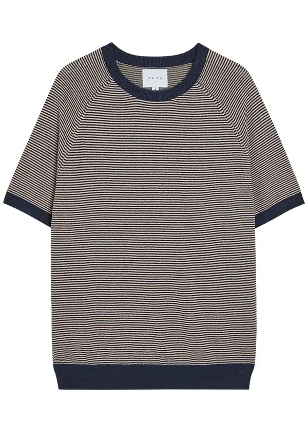 RAITH Rafael Striped Knit T-shirt - Navy