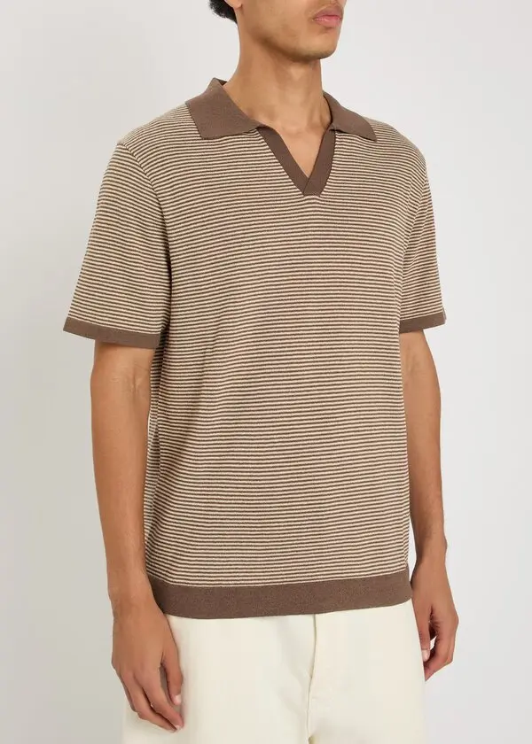 RAITH Antonio Striped Knit Polo Shirt