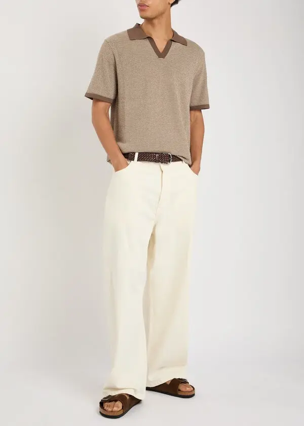 RAITH Antonio Striped Knit Polo Shirt