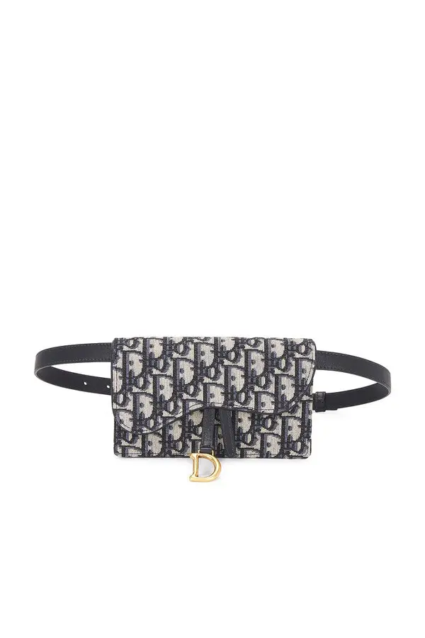Dior Trotter Oblique Saddle Belt Bag - Navy