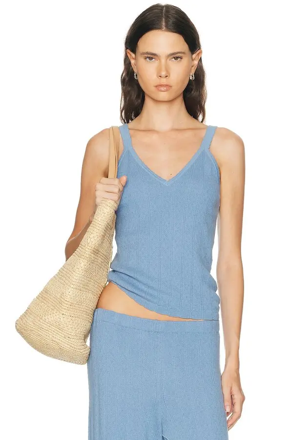 LISA YANG Suni Top In Baby Blue - Soft Sky