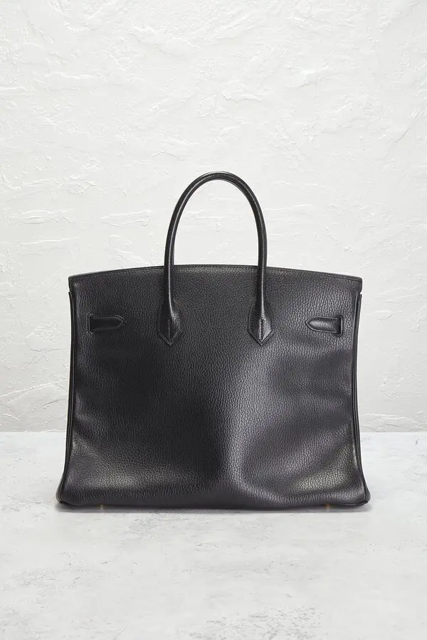 Hermès 1996 Ardennes Birkin 35 Retourne Handbag In Black