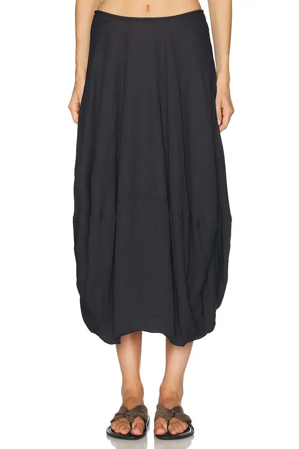 LEMAIRE Balloon Skirt In Black - Granite