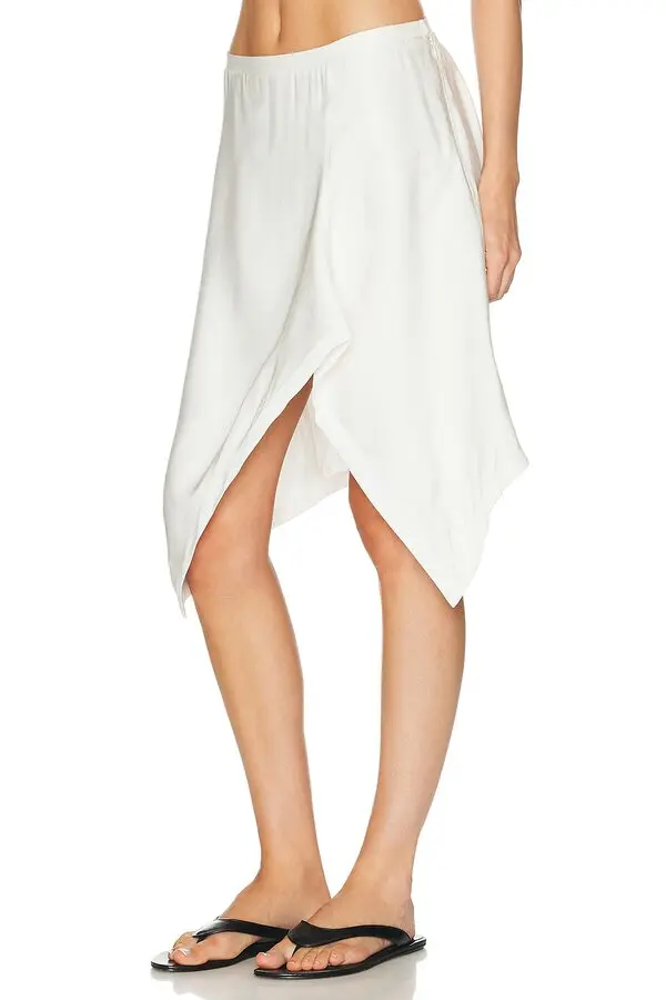 LEMAIRE Creased Foulard Skirt In White