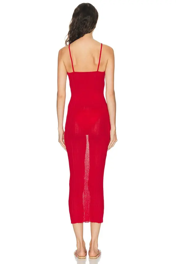 HAIGHT. Ivana Midi Knit Dress - Red Shift