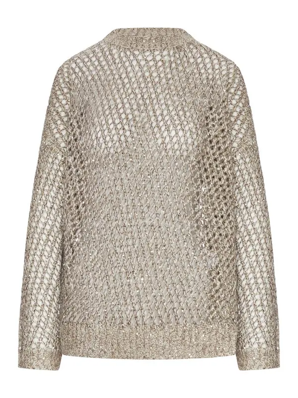 Brunello Cucinelli Open-knit Crewneck Jumper - Nude
