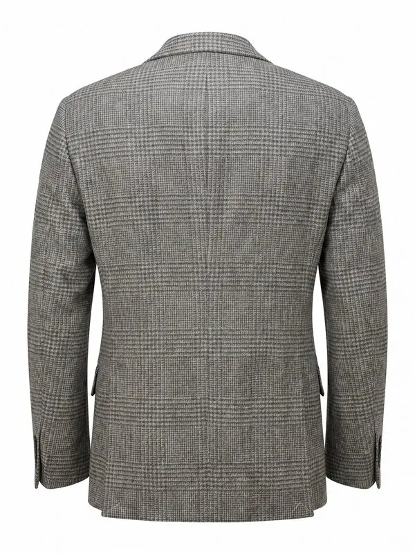 Brunello Cucinelli Long Sleeved Plaid Blazer - Gray