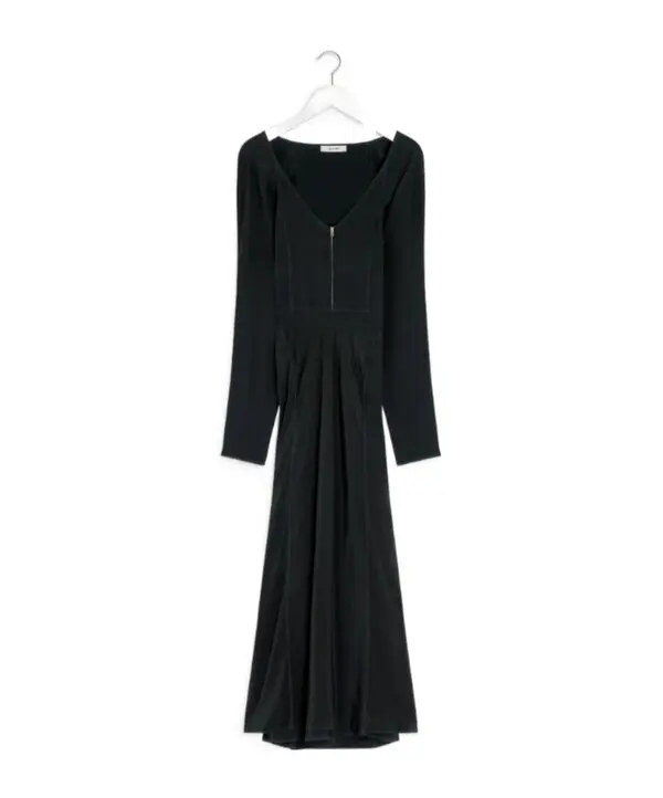 LEMAIRE Bias-cut Raglan-sleeve Midi Dress - Black