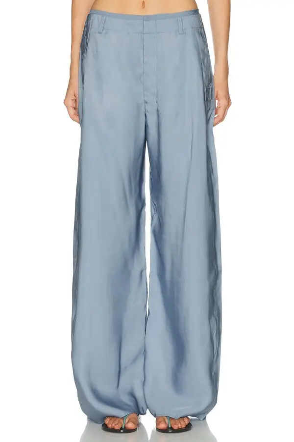 LEMAIRE Creased Soft Pant In Blue - Horizon