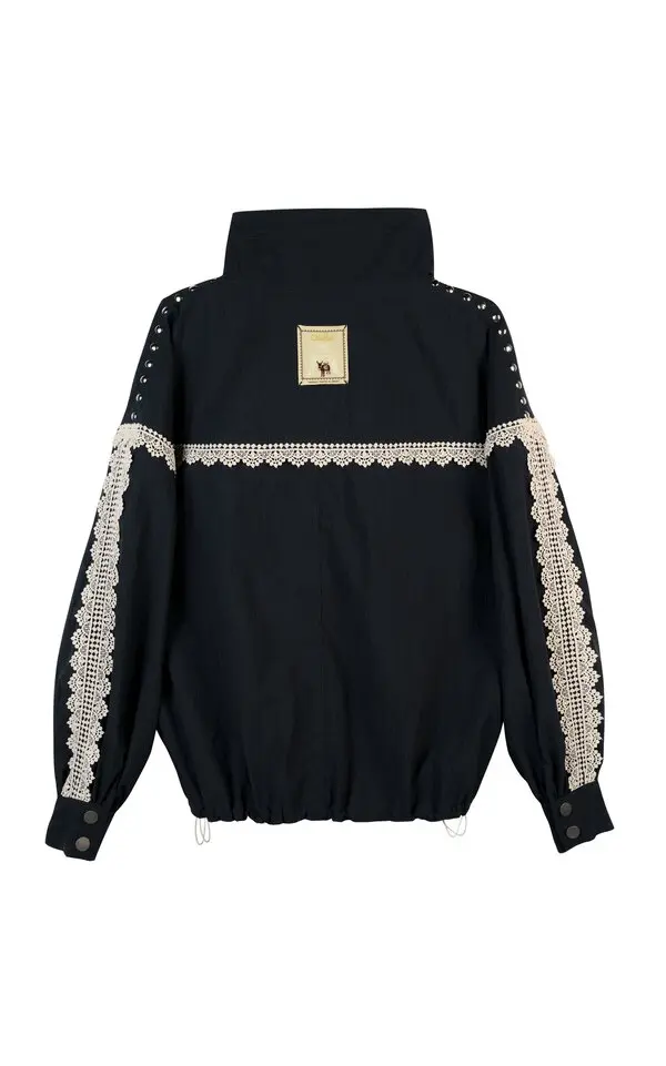 SIEDRES Briza Cotton Hooded Lace-trim Jacket