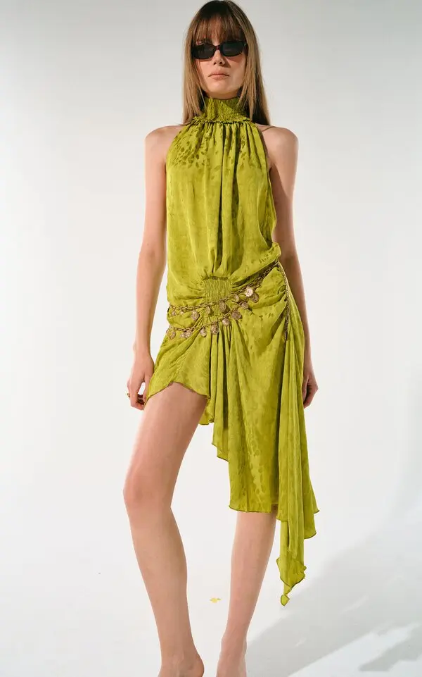 SIEDRES Toni Draped Mini Dress - Olive