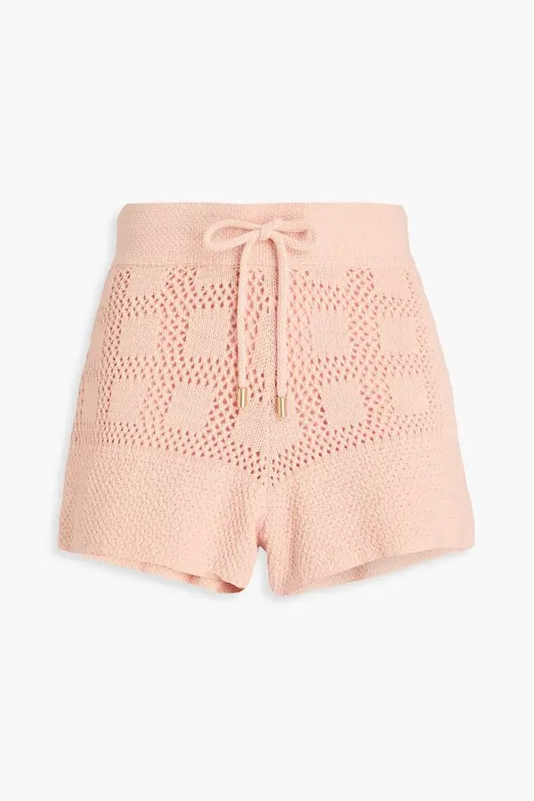 Zimmermann Pointelleknit Cotton Shorts - Blush