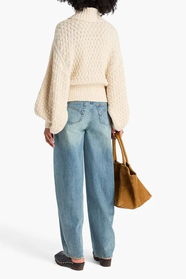 Zimmermann Cableknit Wool And Cottonblend Turtleneck Sweater