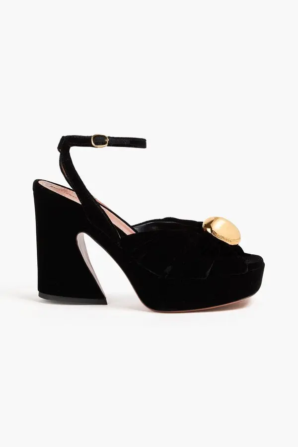 Zimmermann Embellished Velvet Platform Sandals