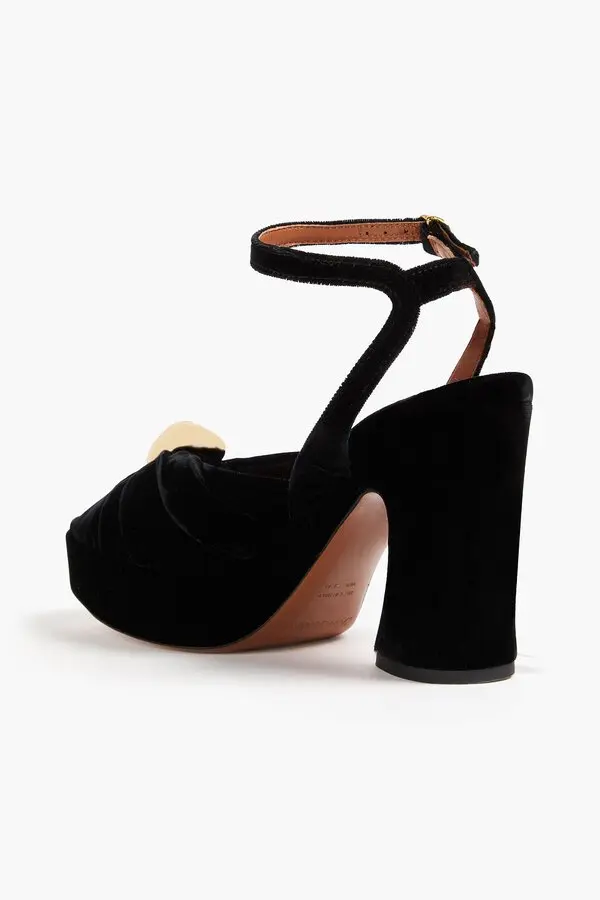 Zimmermann Embellished Velvet Platform Sandals