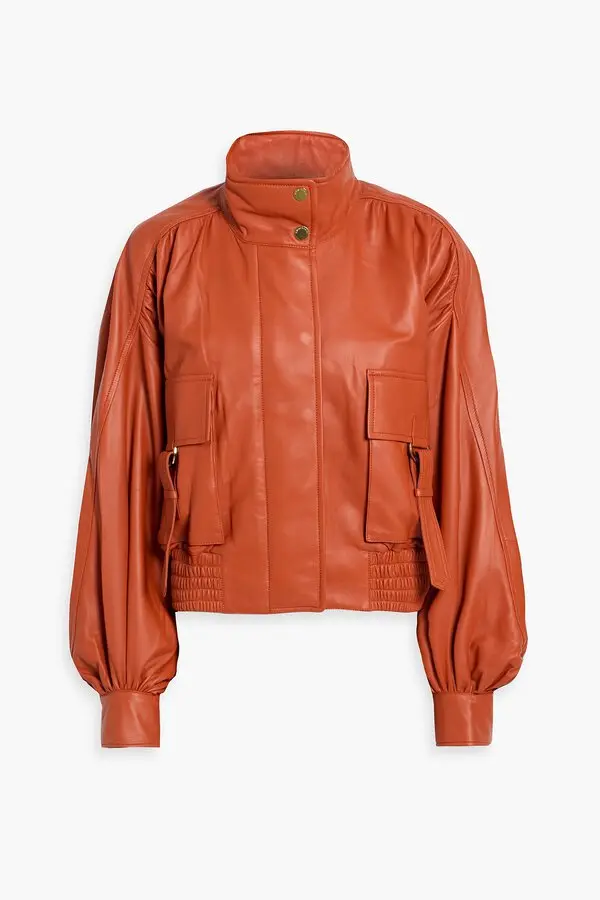 Zimmermann Gathered Leather Jacket