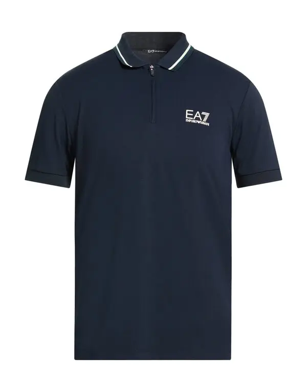 EA7 Polo Shirt Size Polyamide, Elastane, Polyester - Blue