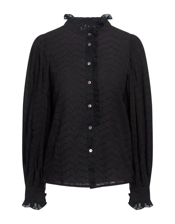 Antik Batik Cotton Gauze Ruffled Mandarin Collar Shirt