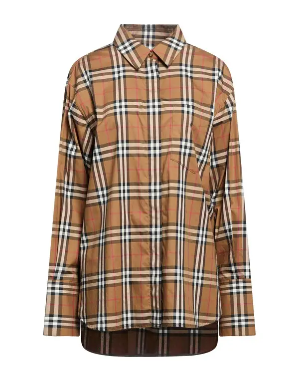 Burberry Shirt Camel Size Cotton, Elastane