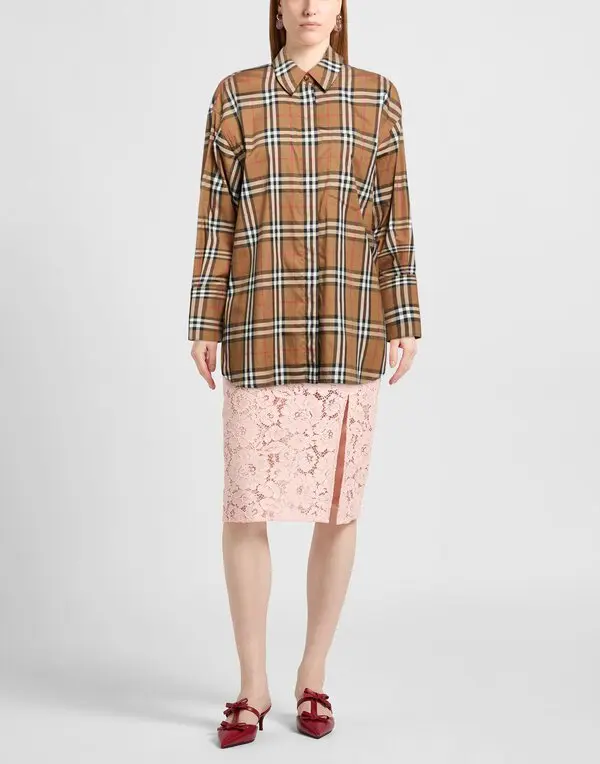 Burberry Shirt Camel Size Cotton, Elastane