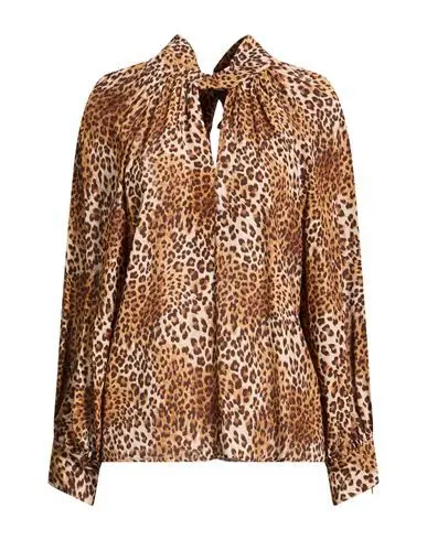 CARLA G. Leopard-print Viscose Halterneck Top - Camel
