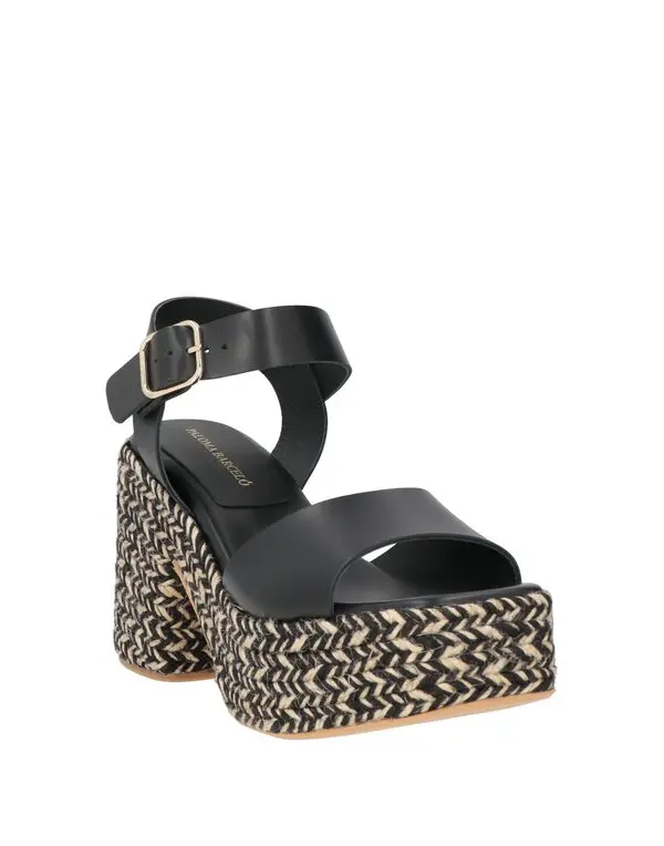 PALOMA BARCELO Leather Two-tone Sandals With Rope Heel