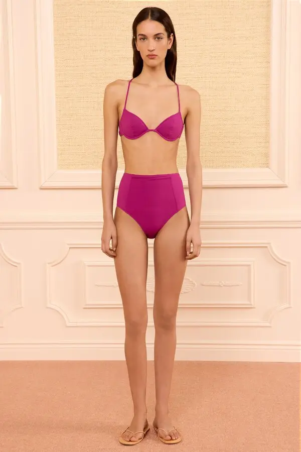 Ulla Johnson Floria Tie Bikini Top - Plum