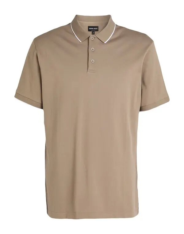 Giorgio Armani Polo Shirt Light Brown Size Cotton