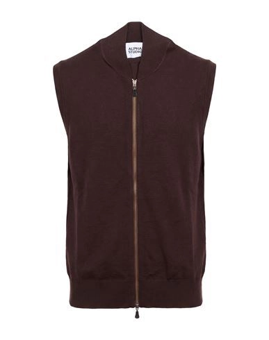Alpha Studio Midnight Merino Wool Vest - Brown
