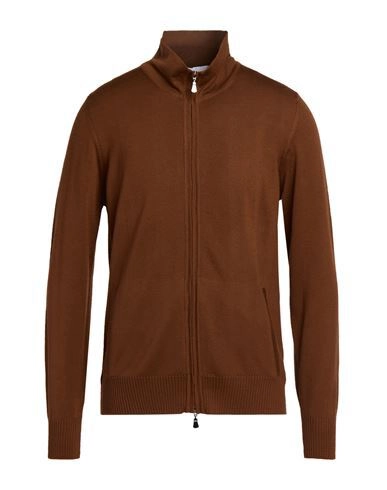 Alpha Studio Merino Wool Zip-up Cardigan - Brown