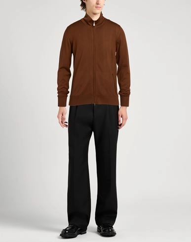Alpha Studio Merino Wool Zip-up Cardigan - Brown