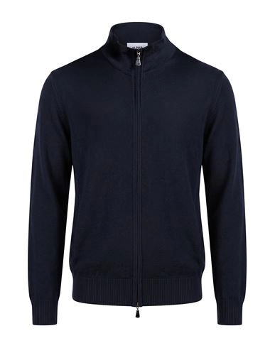 Alpha Studio Midnight Merino Wool Zip-up Cardigan - Midnight Blue