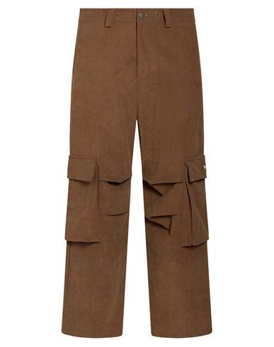 DISCLAIMER Polyester Cargo Pants With Belt Loops - Beige