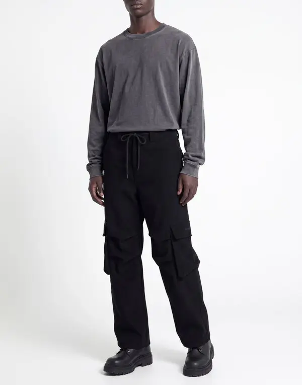 DISCLAIMER Polyester Cargo Pants With Belt Loops - Black