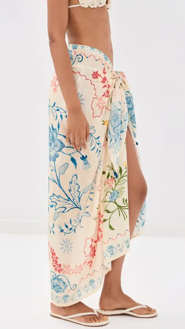 Agua Bendita Marine Bleu Sarong Skirt