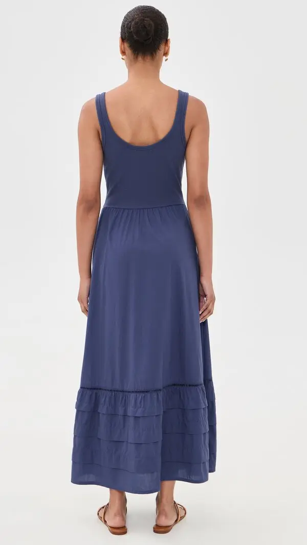 Marine Layer Lexi Rib Knit Woven Mix Dress
