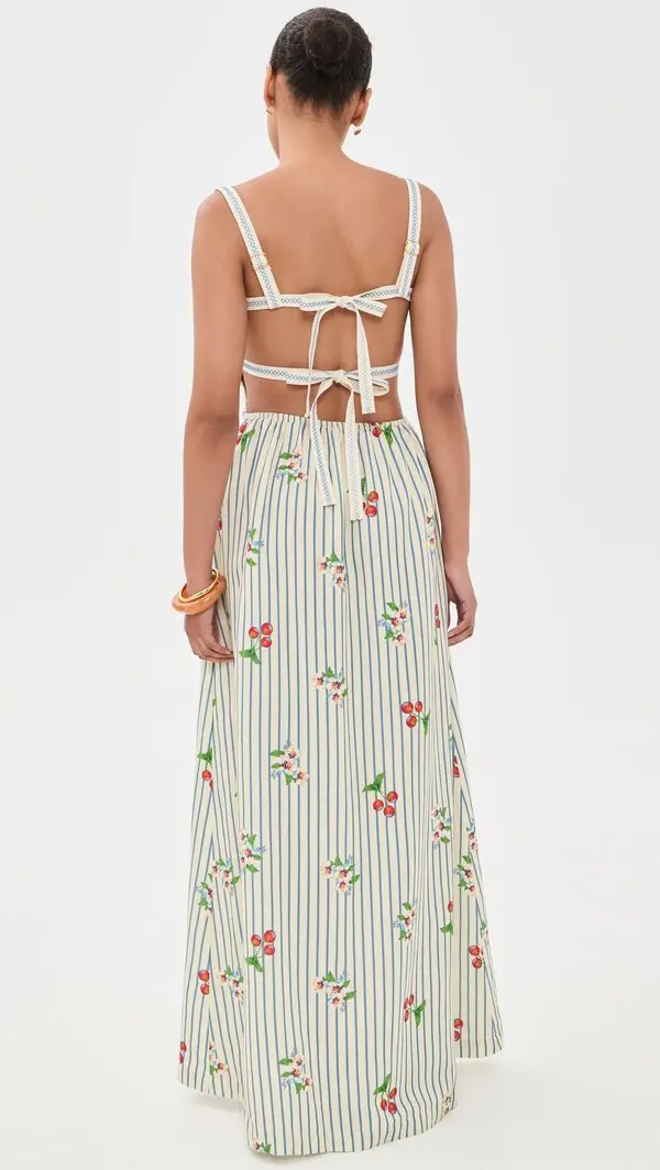 Agua Bendita Ameli Basket Embroidered Maxi Dress