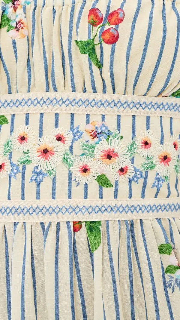 Agua Bendita Ameli Basket Embroidered Maxi Dress