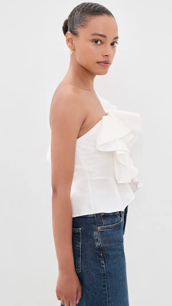 English Factory Shoulder Ruffle Top