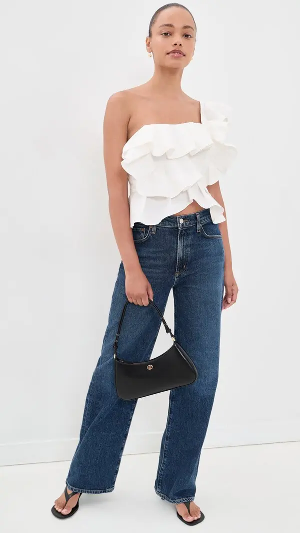 English Factory Shoulder Ruffle Top