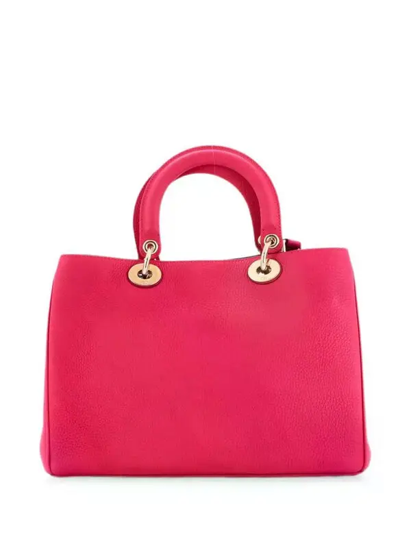 Dior Diorissimo Pebbled Leather Medium Tote Bag - Pink