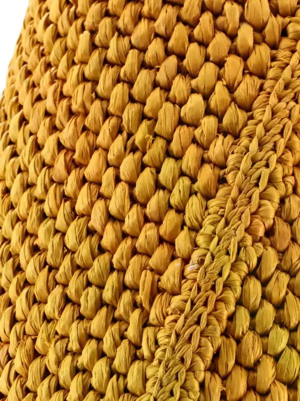 Loewe Logo Convertible Raffia Medium Tote Bag - Yellow