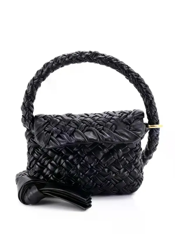 Bottega Veneta Kalimero Citta Intrecciato Plisse Leather Shoulder Bag - Black