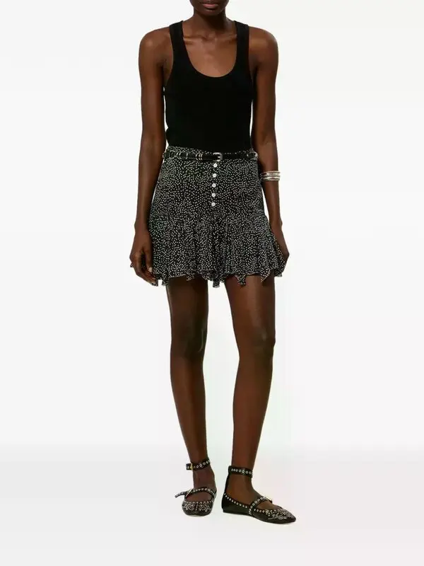 MARANT ETOILE Daneen Polka Dot Skirt - Black