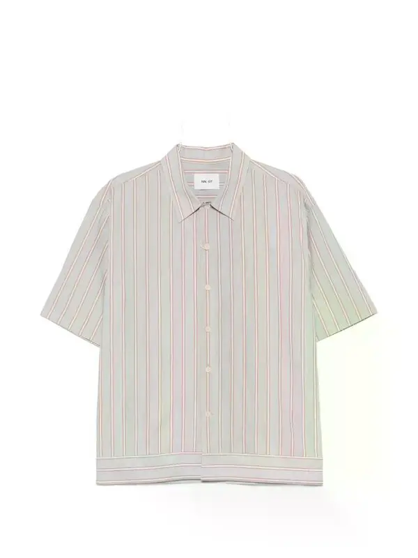 Nn07 Striped Short-sleeve Shirt - Grey