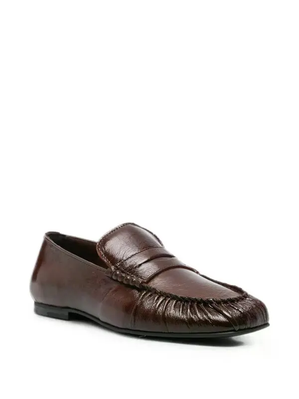 ALOHAS Ruched Penny-slot Loafers